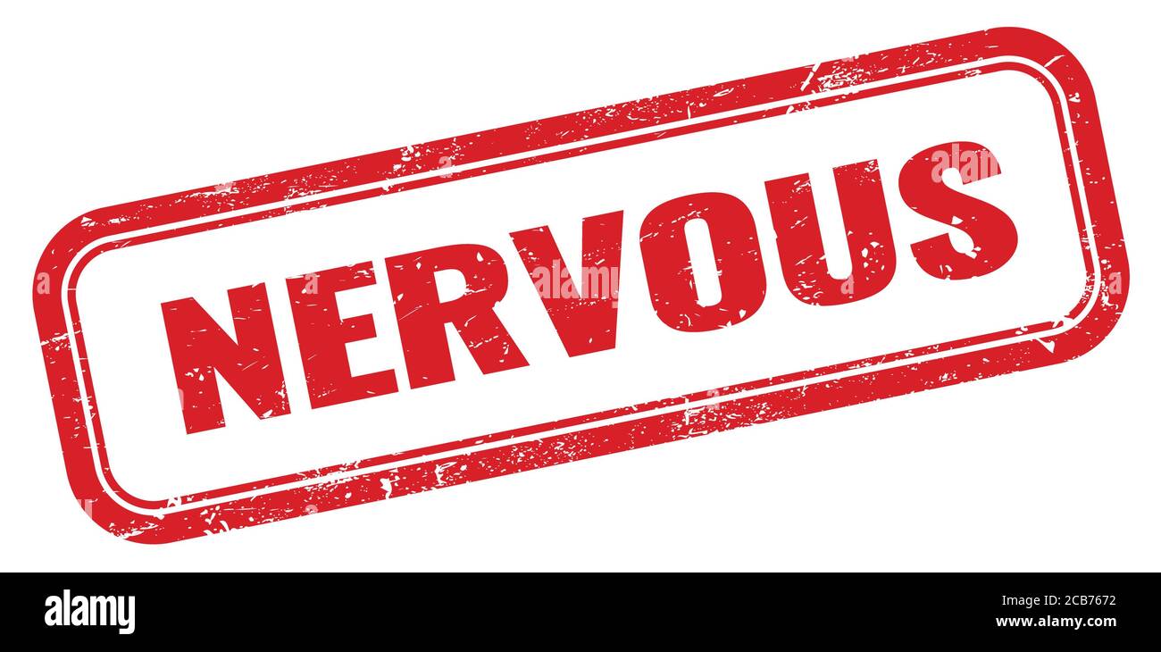NERVOUS red grungy rectangle stamp sign Stock Photo - Alamy