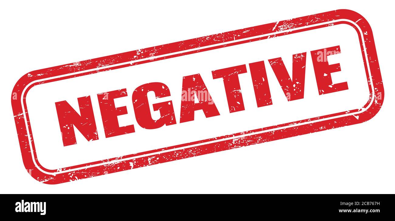NEGATIVE red grungy rectangle stamp sign Stock Photo - Alamy