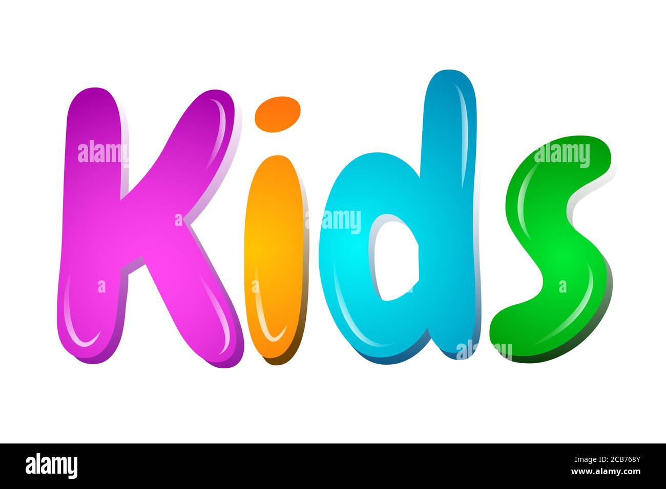 KIDS in cartoon colorful letters banner for kids Stock Photo - Alamy