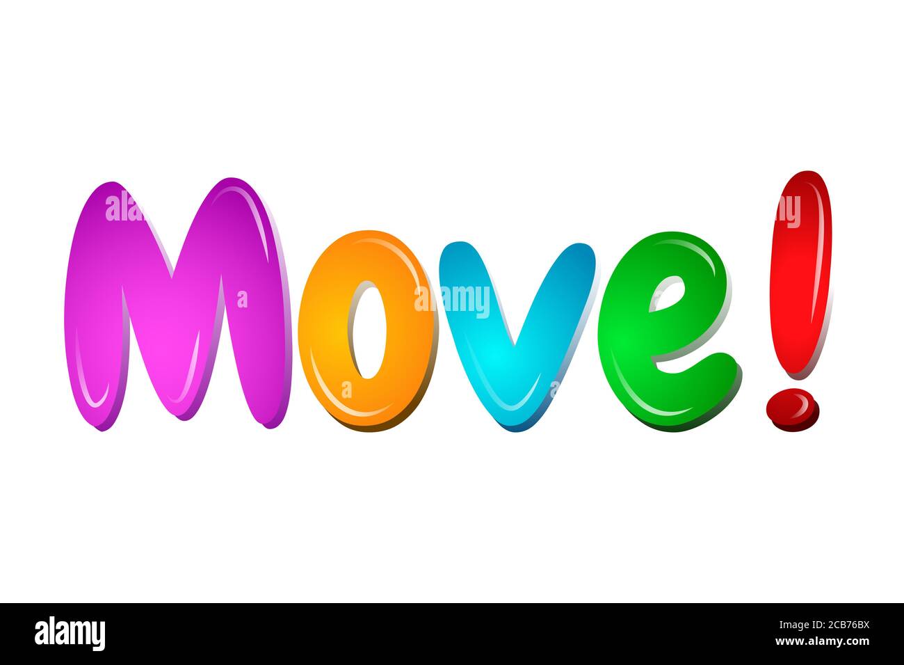 Move in cartoon colorful letters banner for kids Stock Photo - Alamy