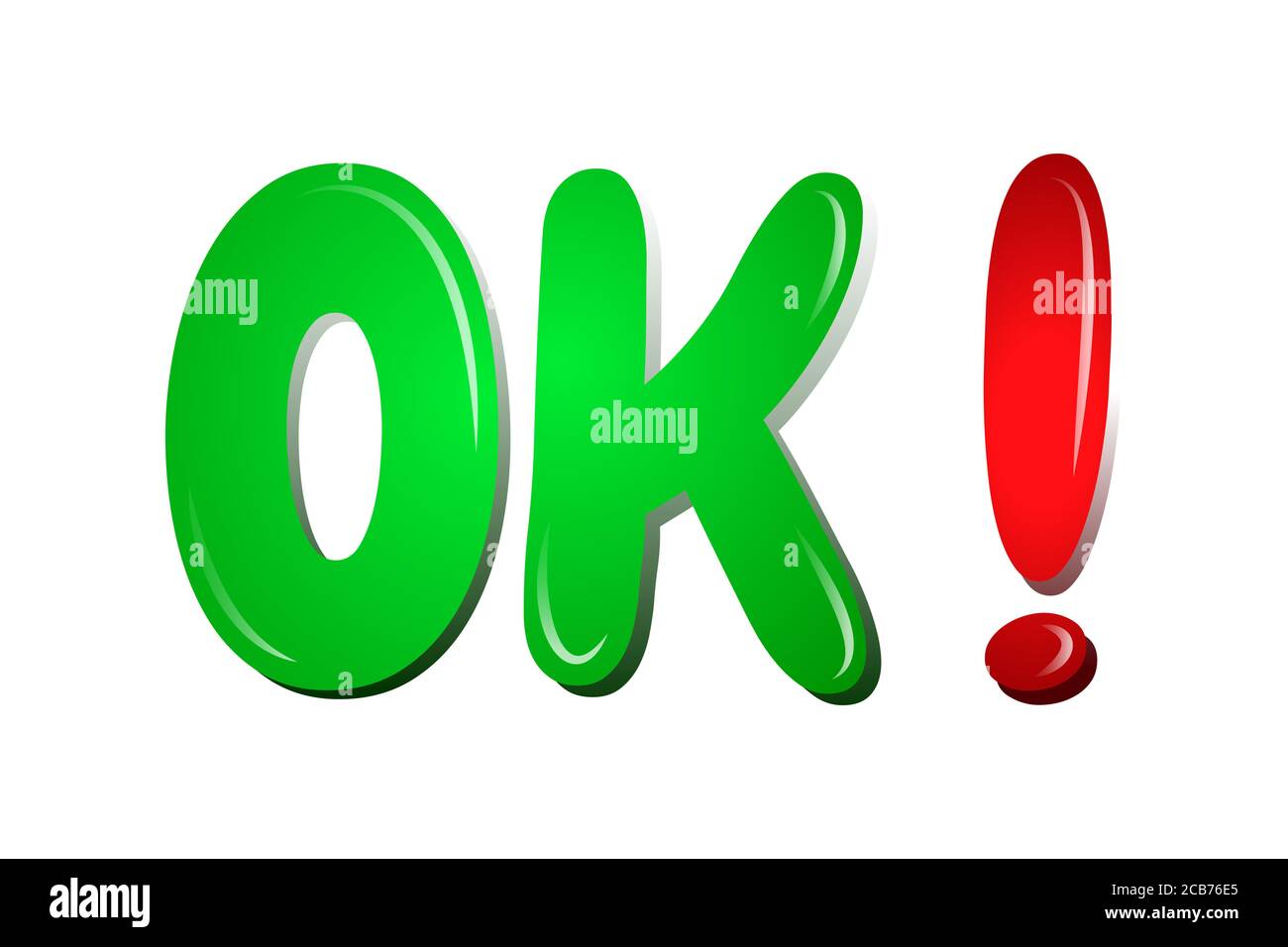 OK in cartoon colorful letters banner for kids Stock Photo - Alamy