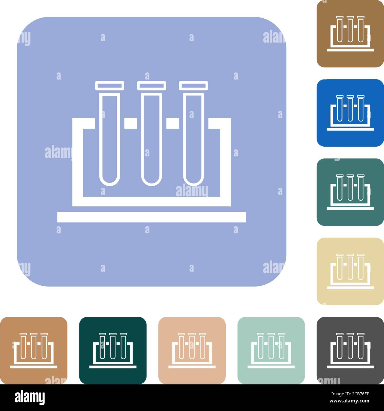 Chemistry white flat icons on color rounded square backgrounds Stock ...