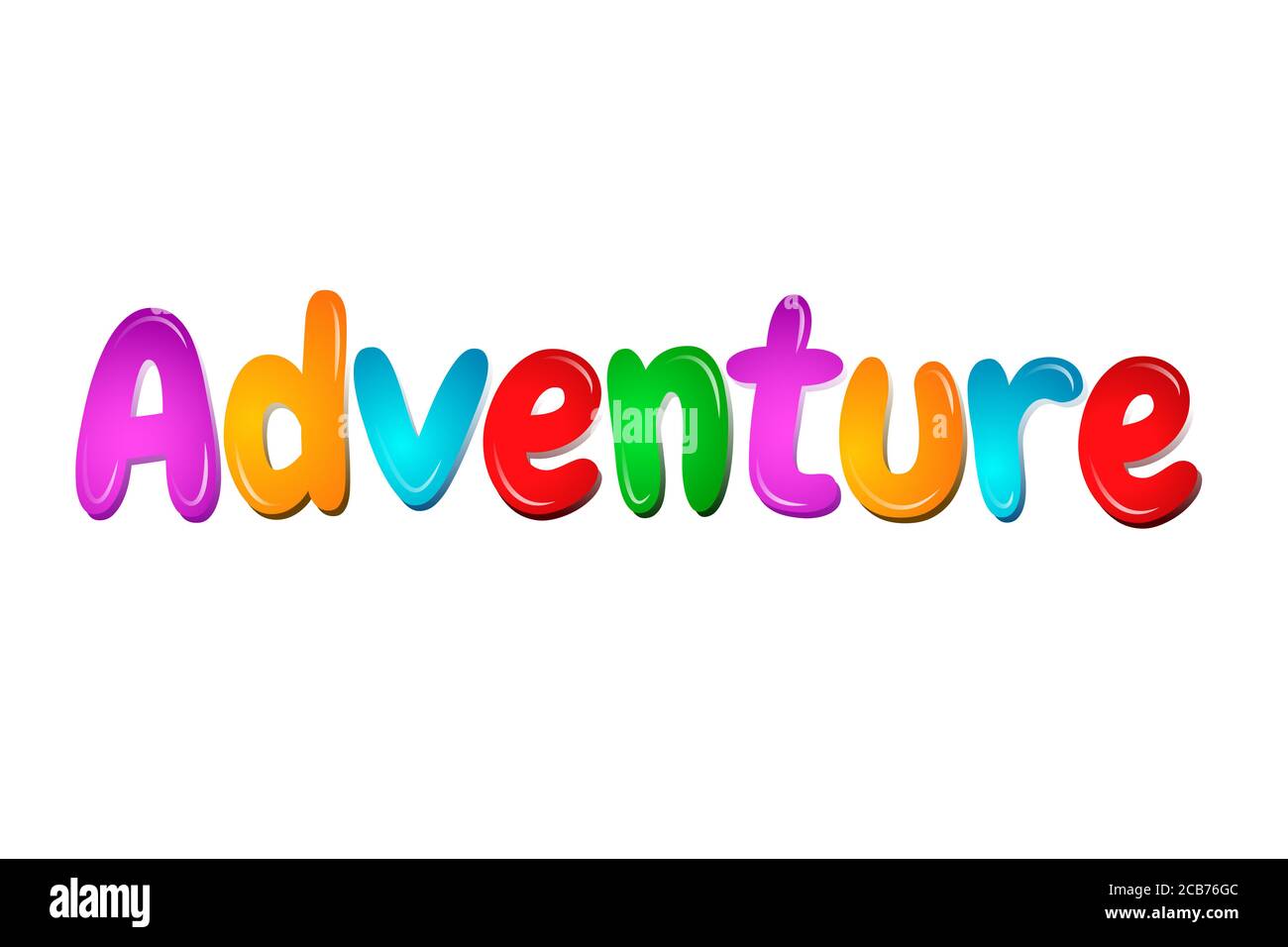 Adventure in cartoon colorful letters banner for kids Stock Photo - Alamy