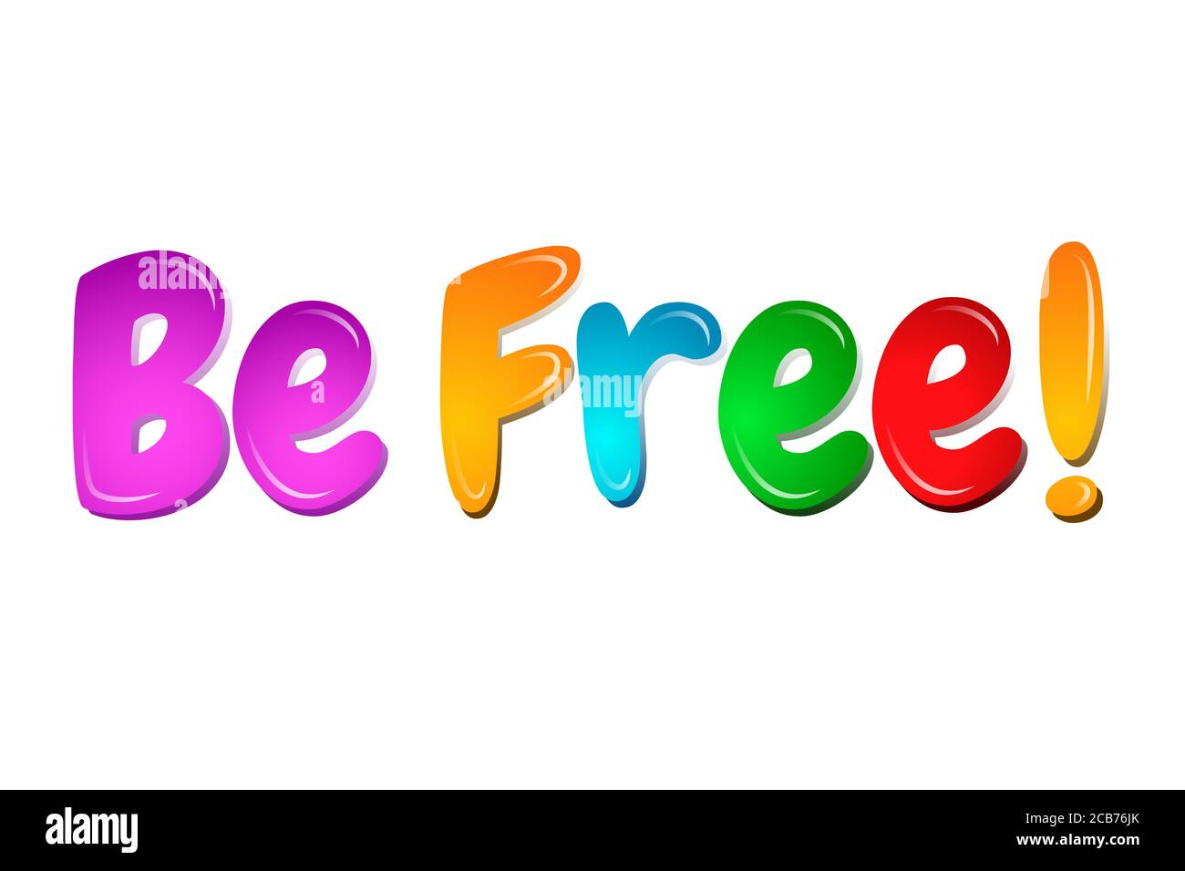 Be free in cartoon colorful letters banner for kids Stock Photo - Alamy