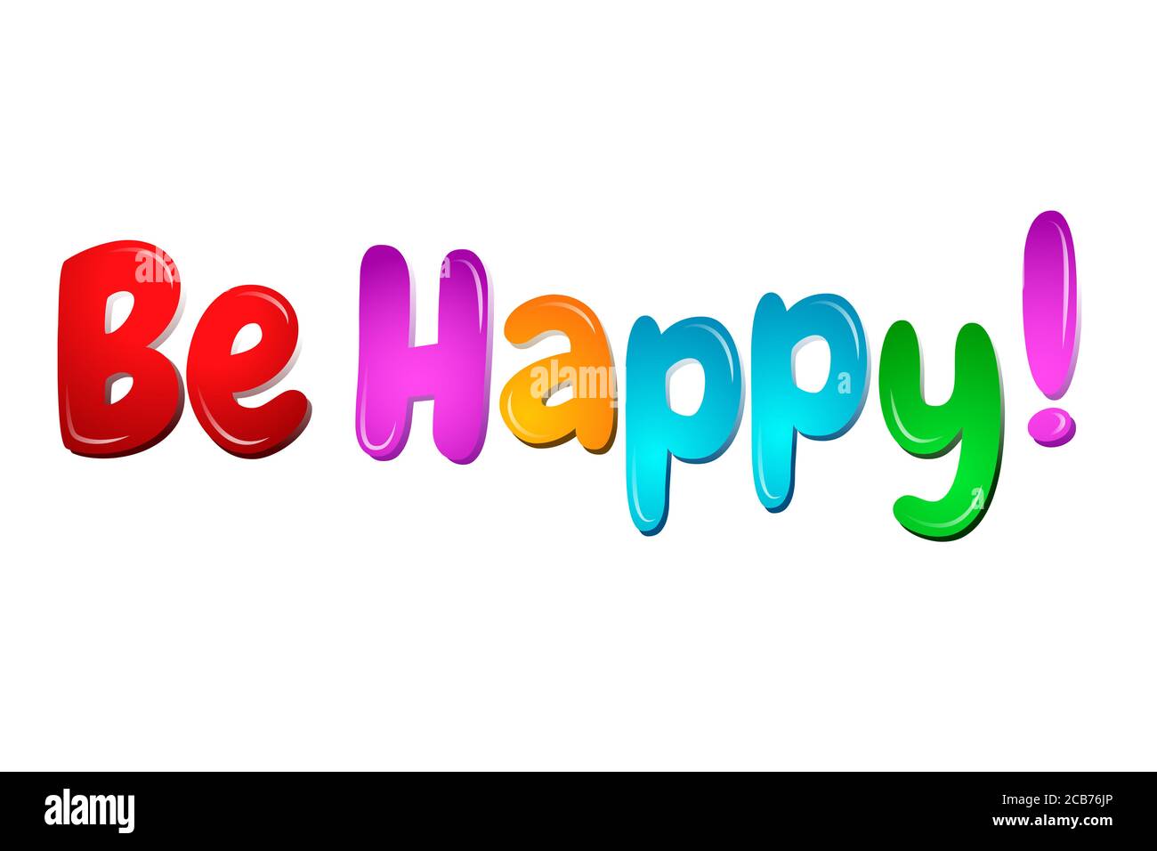 be happy in cartoon colorful letters banner for kids Stock Photo - Alamy