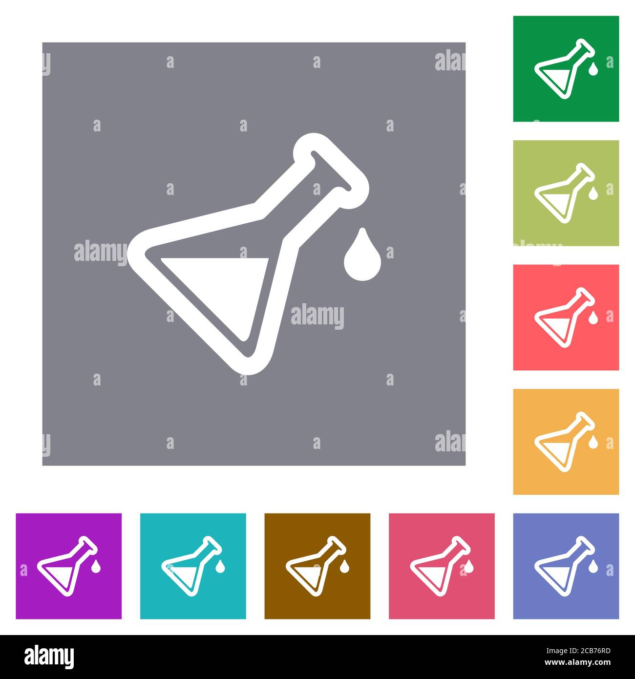 Experiment flat icons on simple color square backgrounds Stock Vector ...
