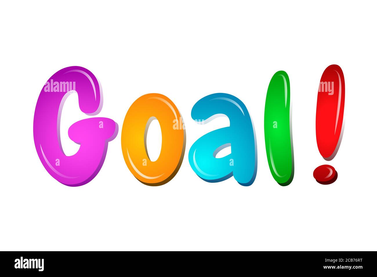 goals in cartoon colorful letters banner for kids Stock Photo - Alamy