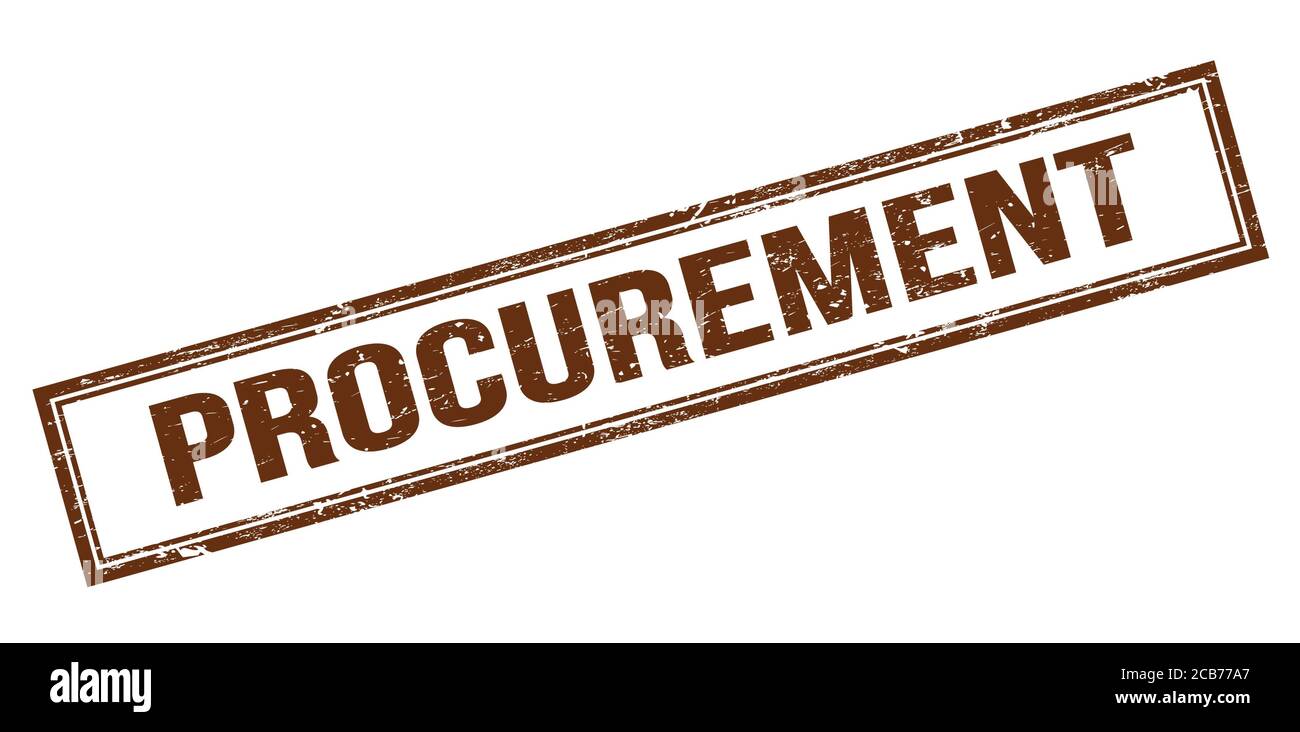 PROCUREMENT brown grungy rectangle stamp sign Stock Photo - Alamy