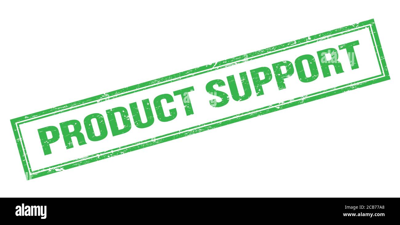 PRODUCT SUPPORT green grungy rectangle stamp sign Stock Photo - Alamy
