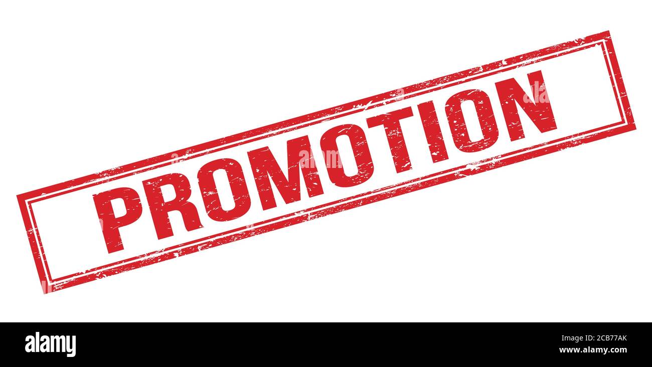 PROMOTION red grungy rectangle stamp sign Stock Photo - Alamy