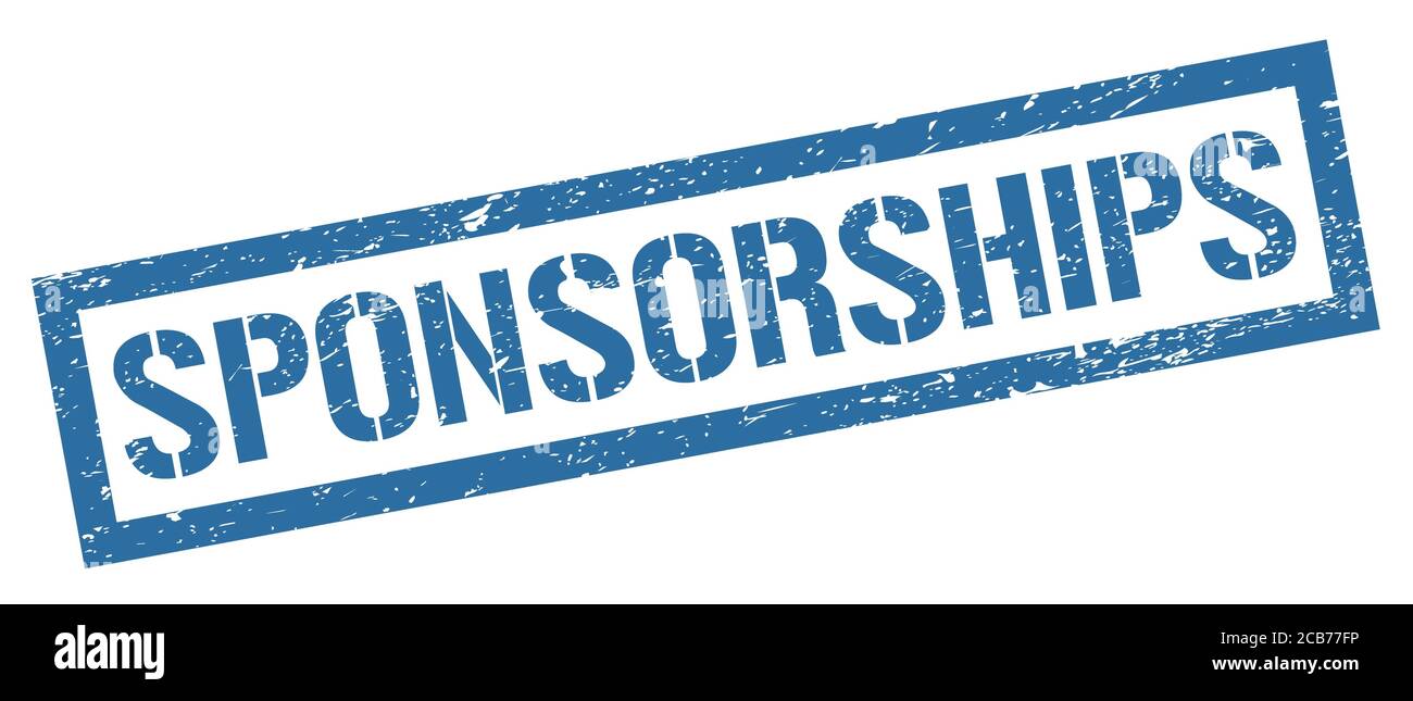 SPONSORSHIPS blue grungy rectangle stamp sign Stock Photo - Alamy