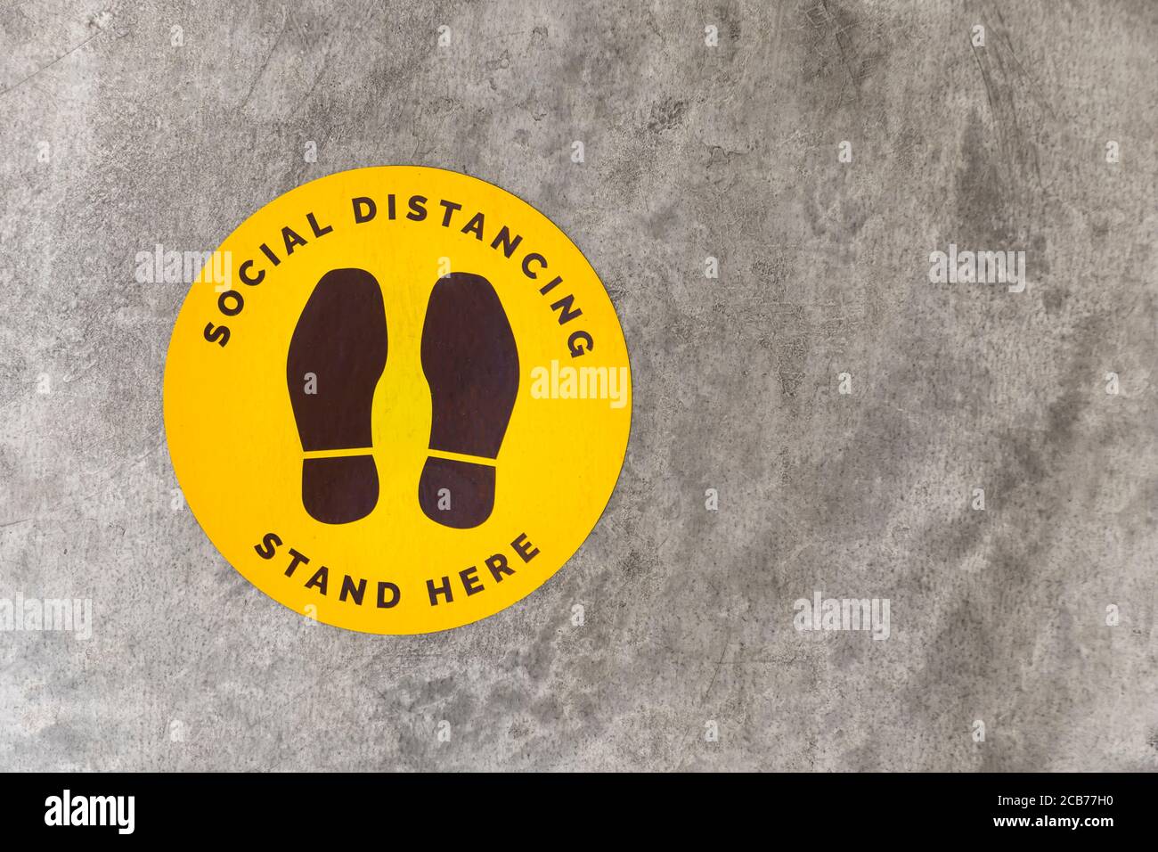 Top view footprint sign for stand in shopping mall, supermarket. Social ...