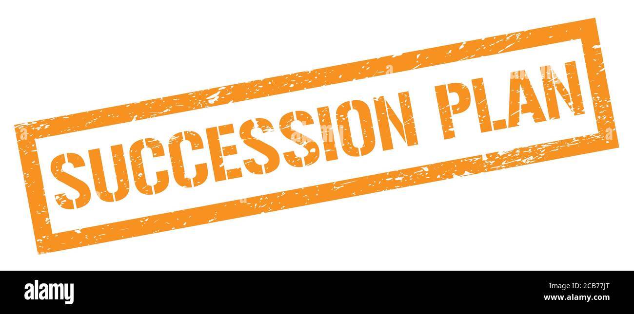 SUCCESSION PLAN orange grungy rectangle stamp sign Stock Photo - Alamy