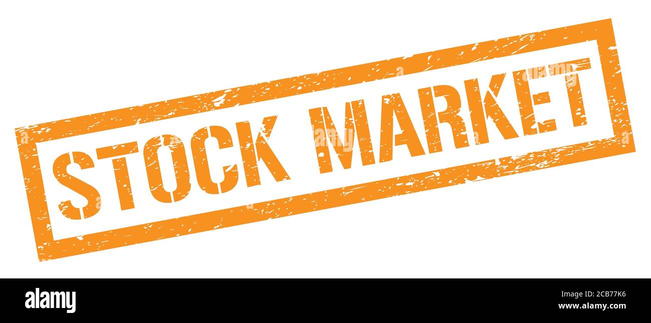 STOCK MARKET orange grungy rectangle stamp sign Stock Photo - Alamy