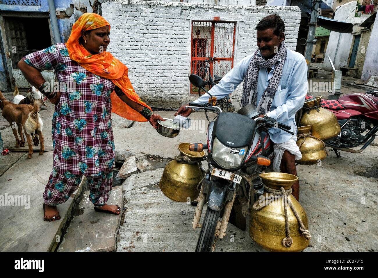 Milk india woman hi-res stock photography and images - Alamy