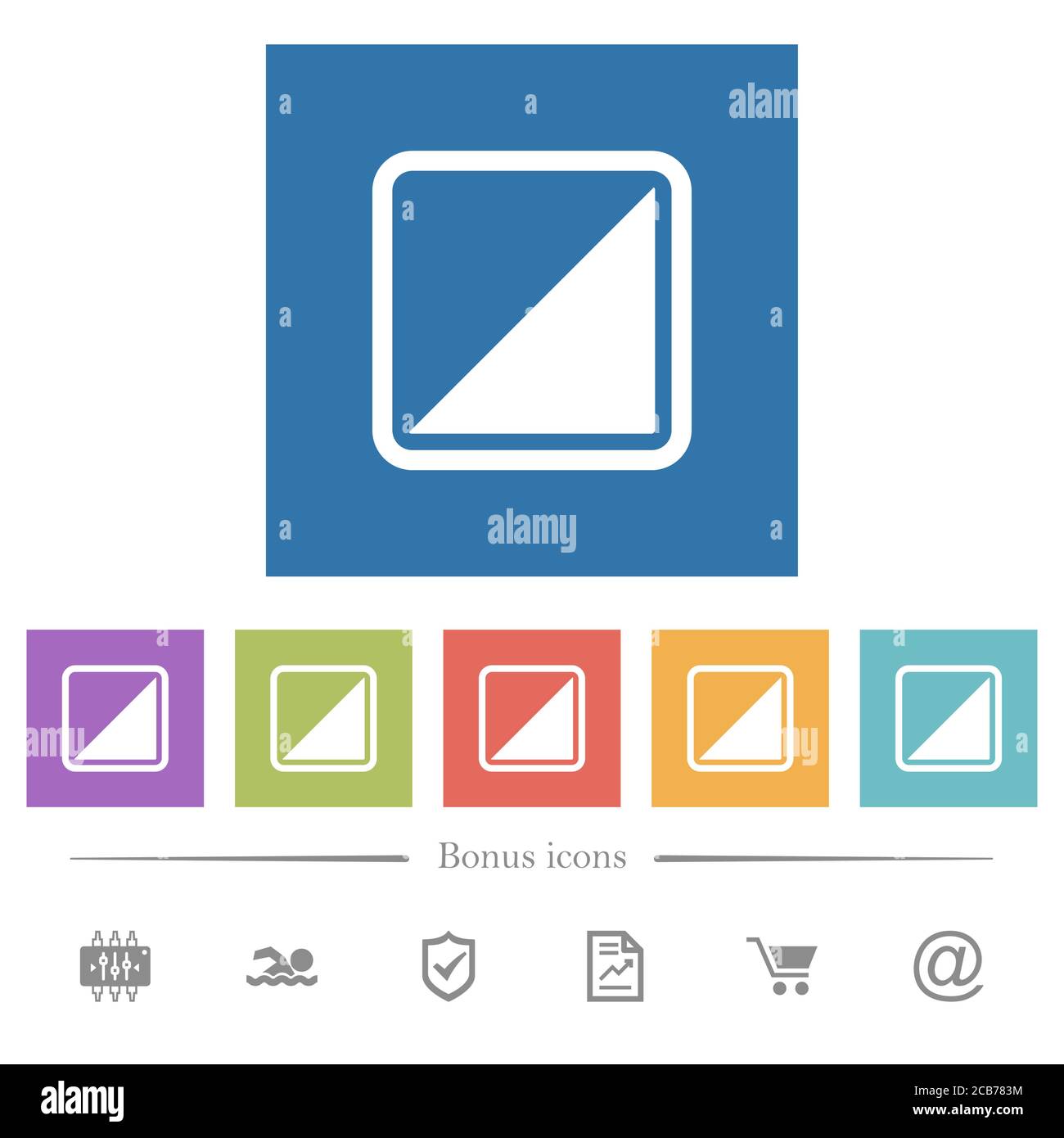 Invert object flat white icons in square backgrounds. 6 bonus icons ...
