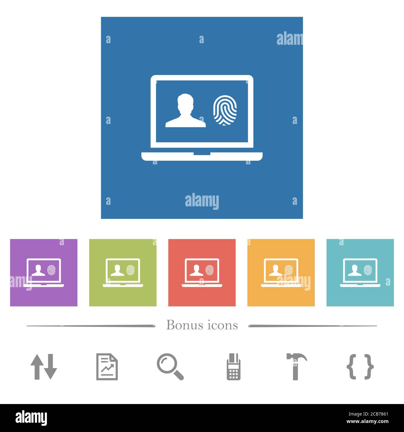 Criminal background check flat white icons in square backgrounds. 6 ...