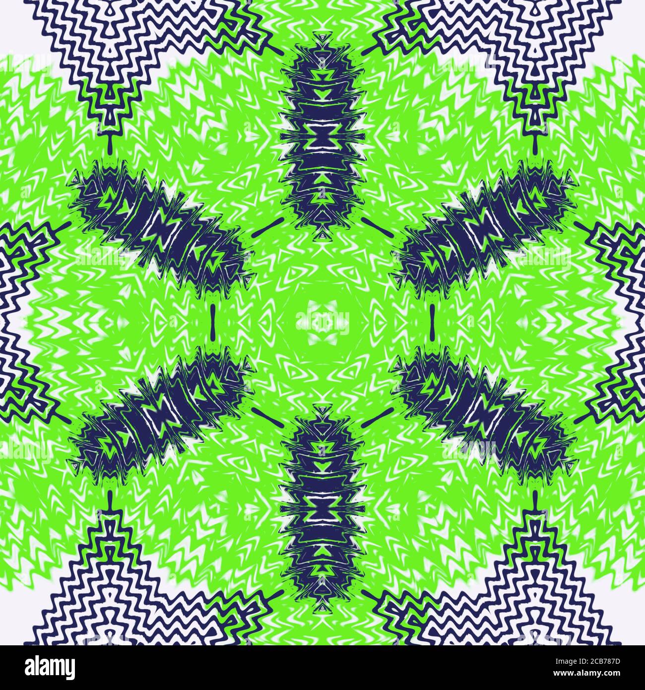 Indian ethnic green hexagonal seamless pattern. Ethnic folk ornament ...