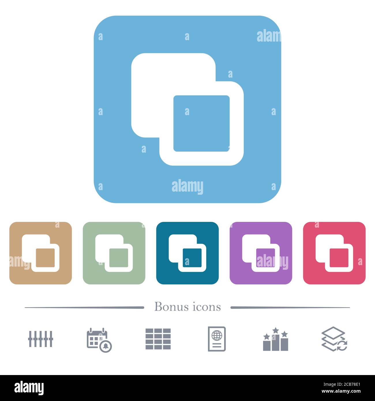 Subtract shapes white flat icons on color rounded square backgrounds. 6 ...