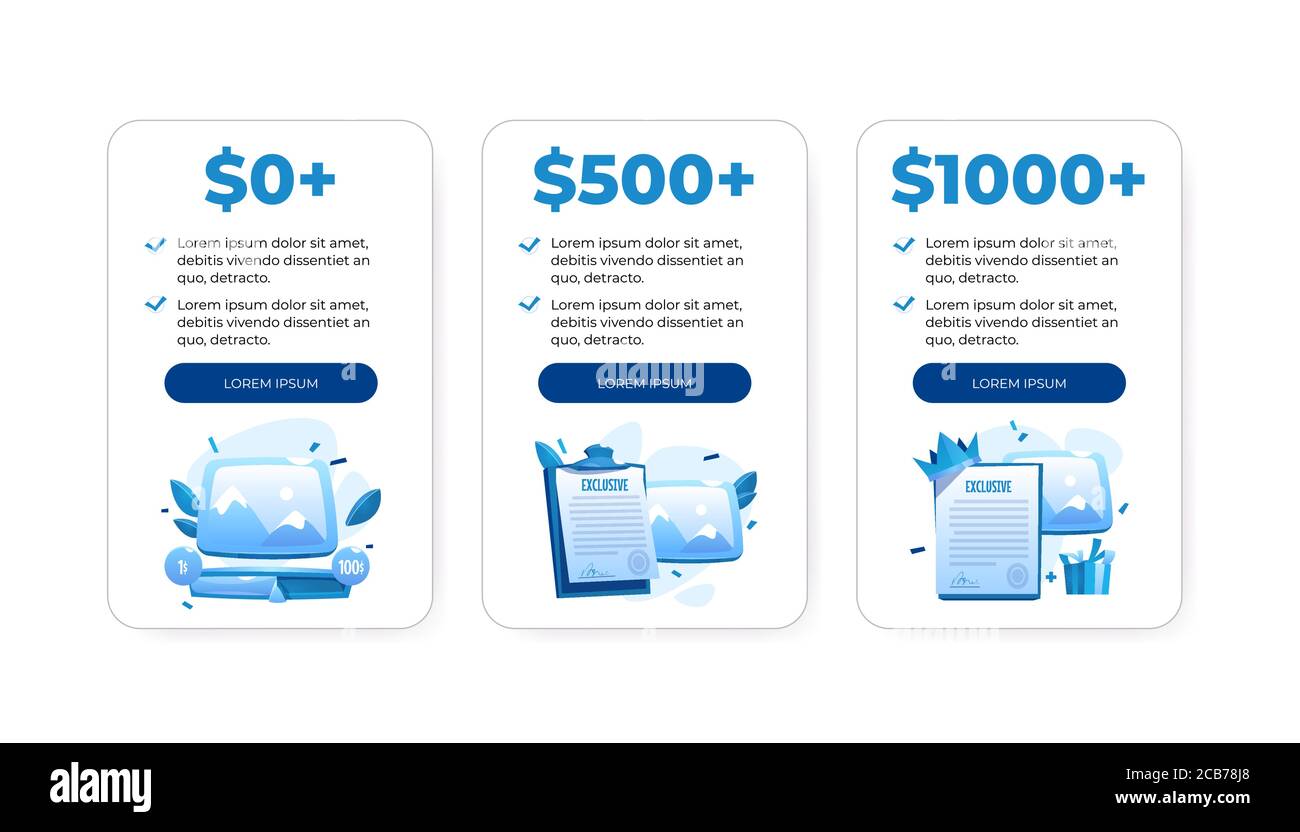 Price plan table, comparison charts with cost of basic and pro service ...