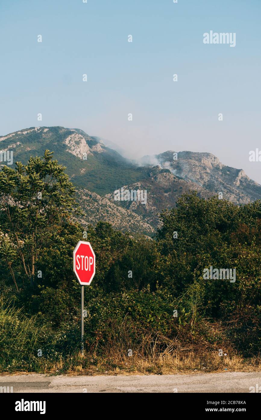 Montenegro road sign hi-res stock photography and images - Alamy