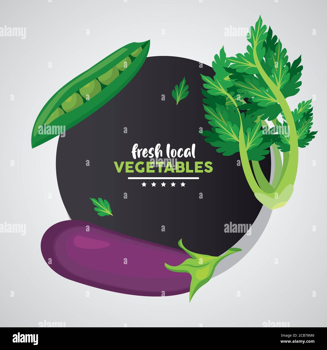 fresh local vegetables lettering in frame circular with background ...
