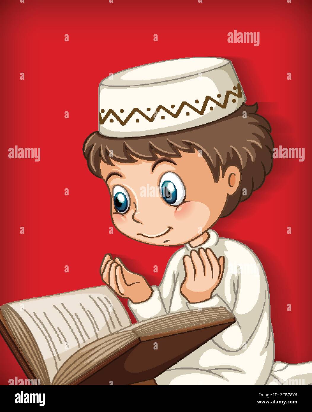 Muslim boy reading from the quran illustration Stock Vector Image & Art ...