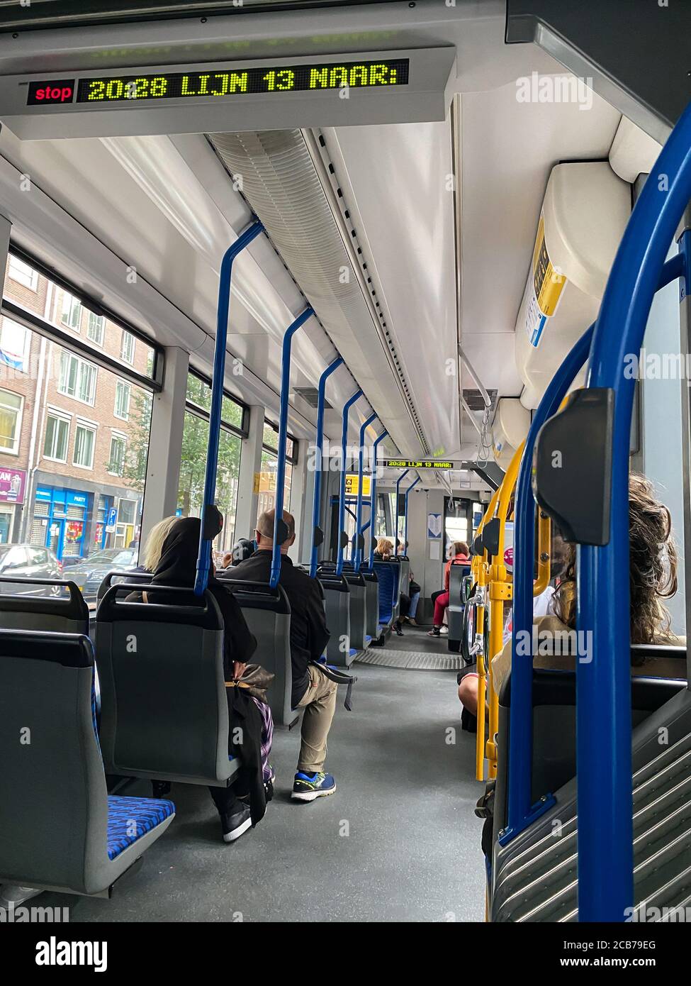 few passenger Inside the tram due to Covid-19 on July 10,2020 Amsterdam ...