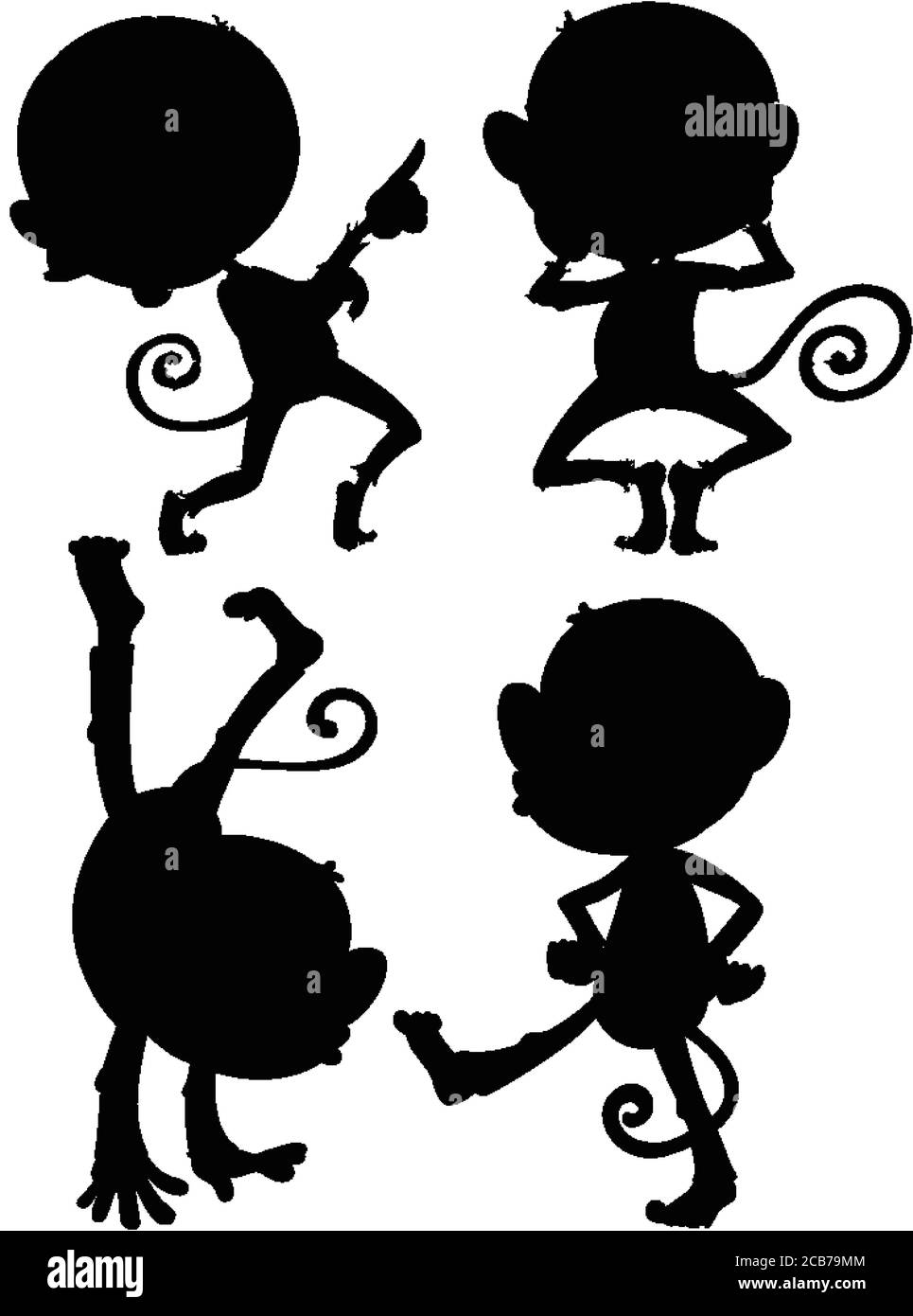 Set of monkey silhouette illustration Stock Vector Image & Art - Alamy