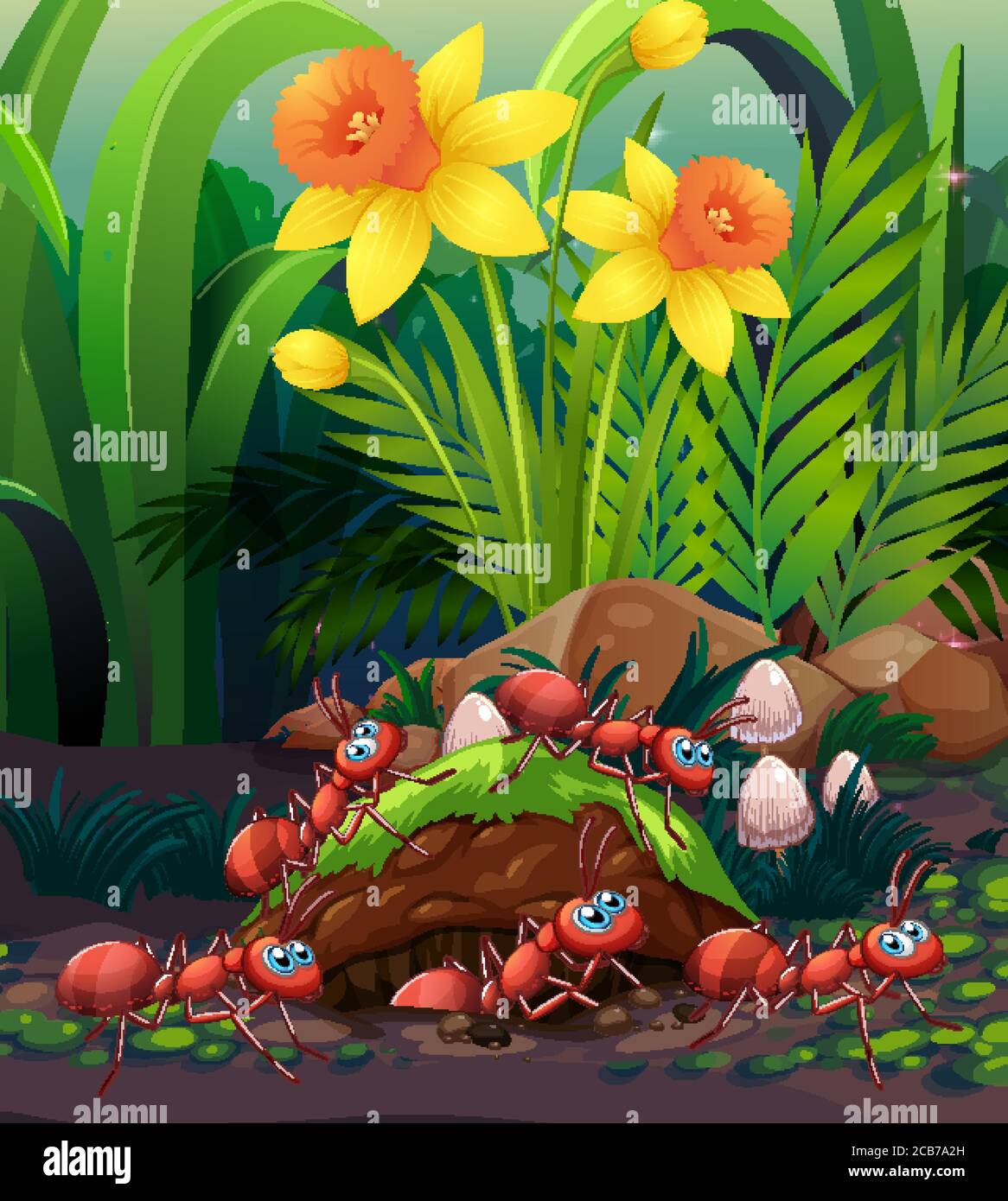 Working ants at the nest illustration Stock Vector Image & Art - Alamy