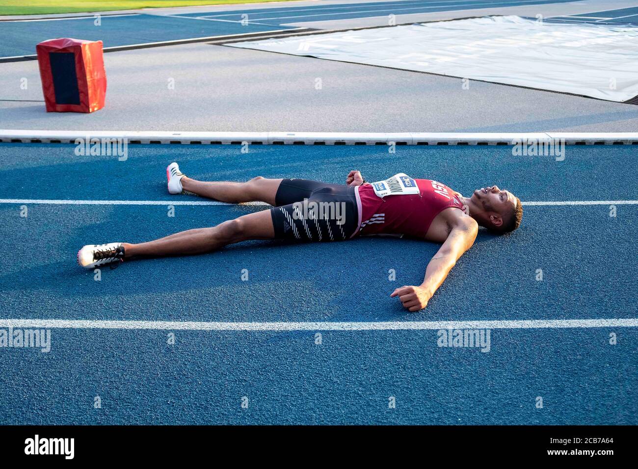Joshua HARTMANN (ASV Koeln / 2nd place) is after the run on the track ...