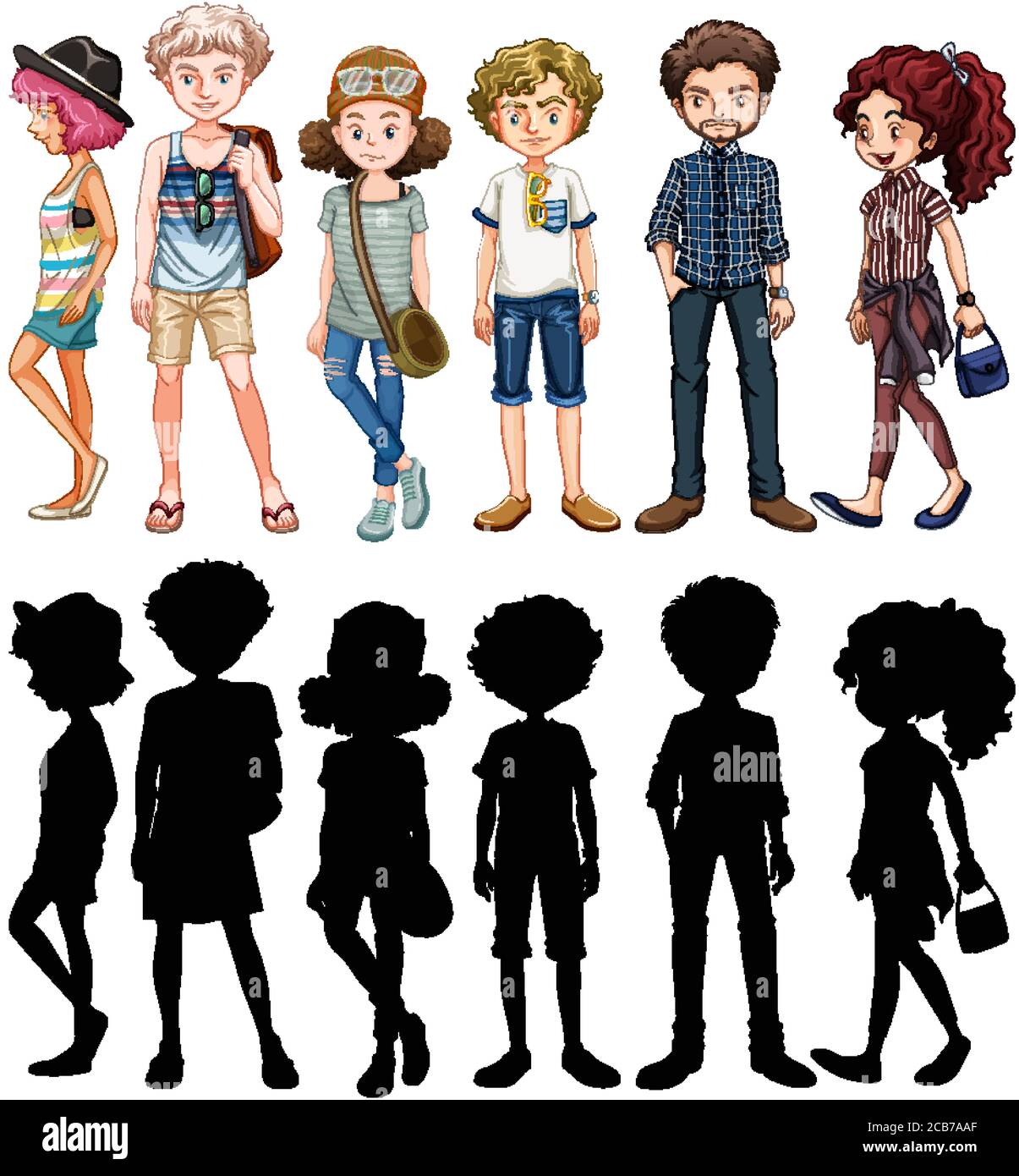 Set of people cartoon character illustration Stock Vector Image & Art ...