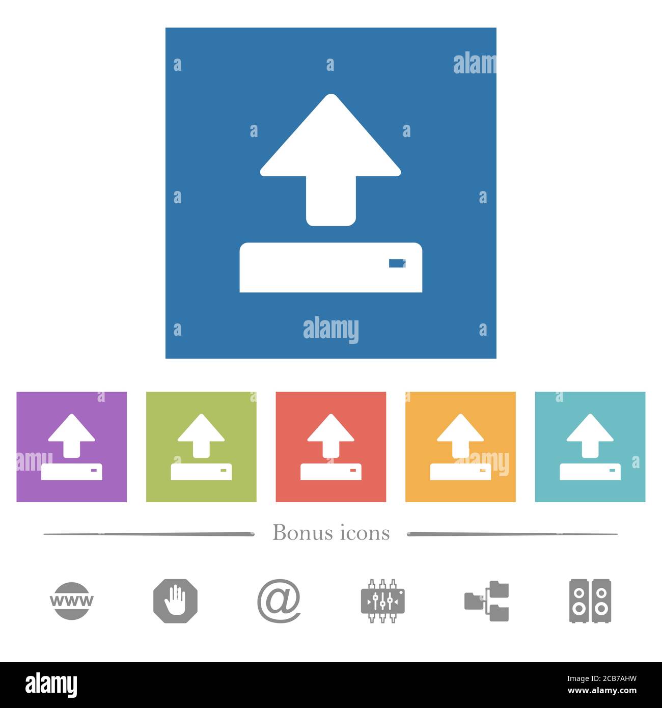 Open flat white icons in square backgrounds. 6 bonus icons included ...