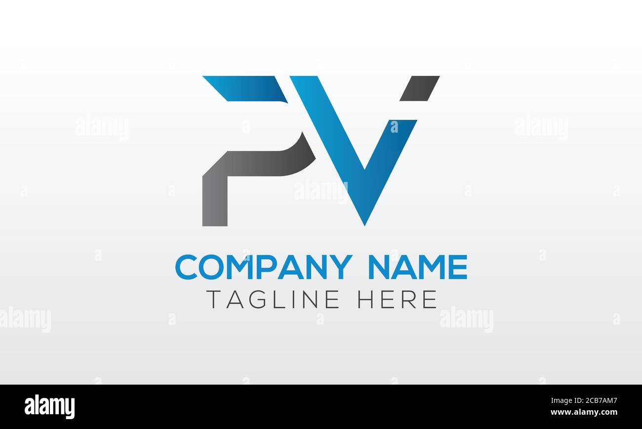 Initial PV Letter Logo With Creative Modern Business Typography Vector ...