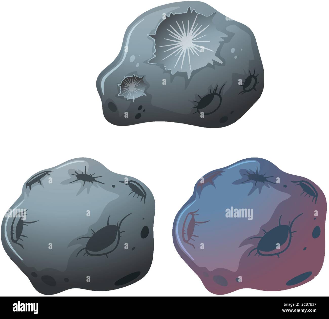 Isolated meteorite on white background illustration Stock Vector Image ...