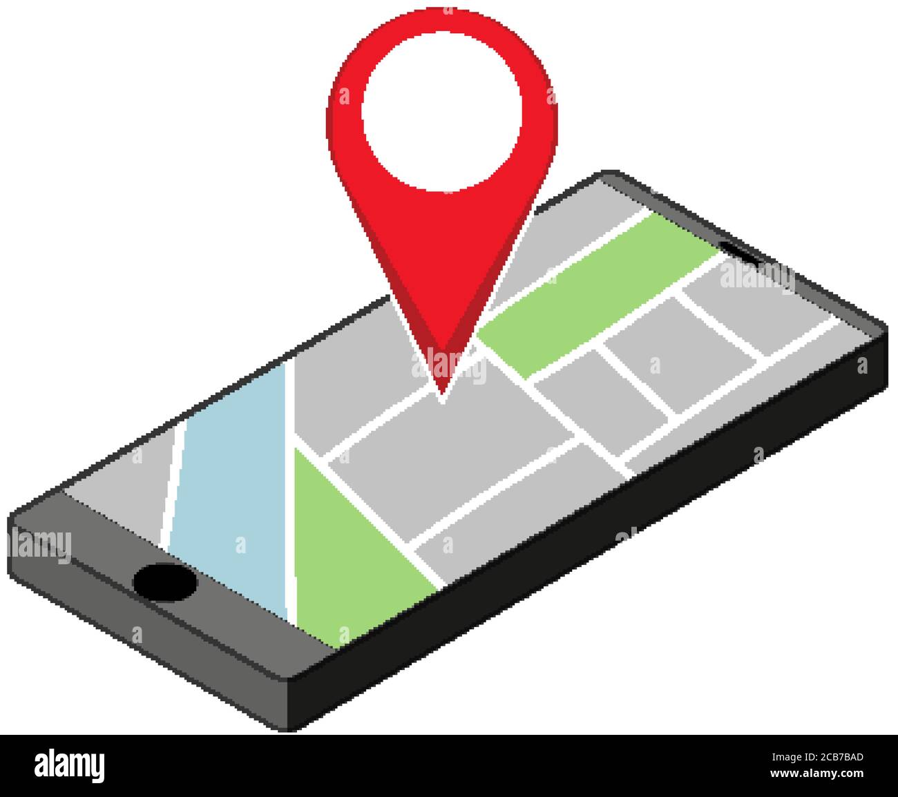 Location pin on mobile application icon illustration Stock Vector Image ...