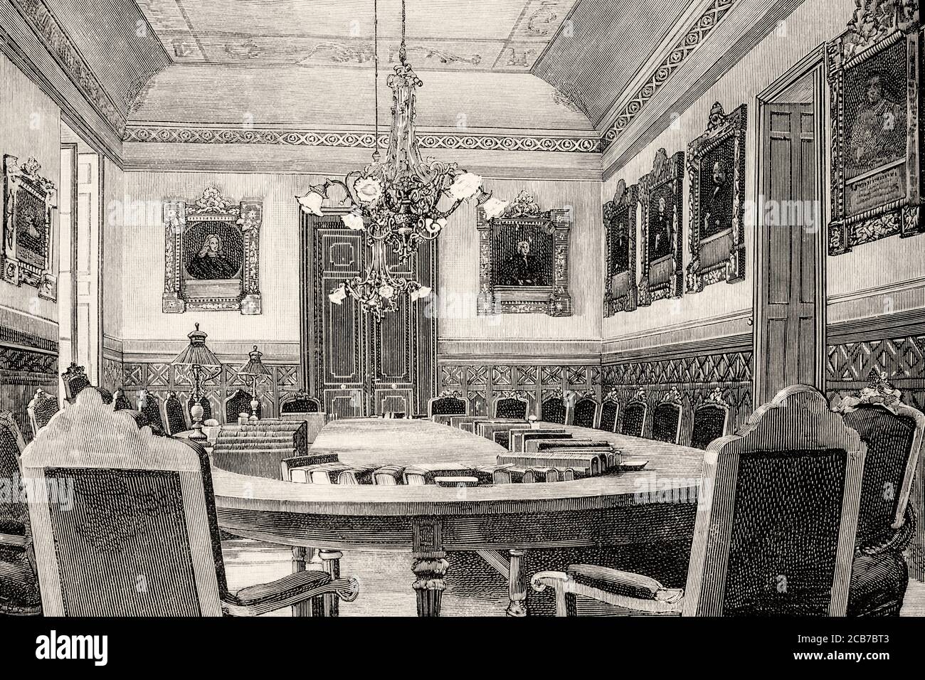 Boardroom of the spanish Royal Academy (RAE) opened in 1894, is a ...