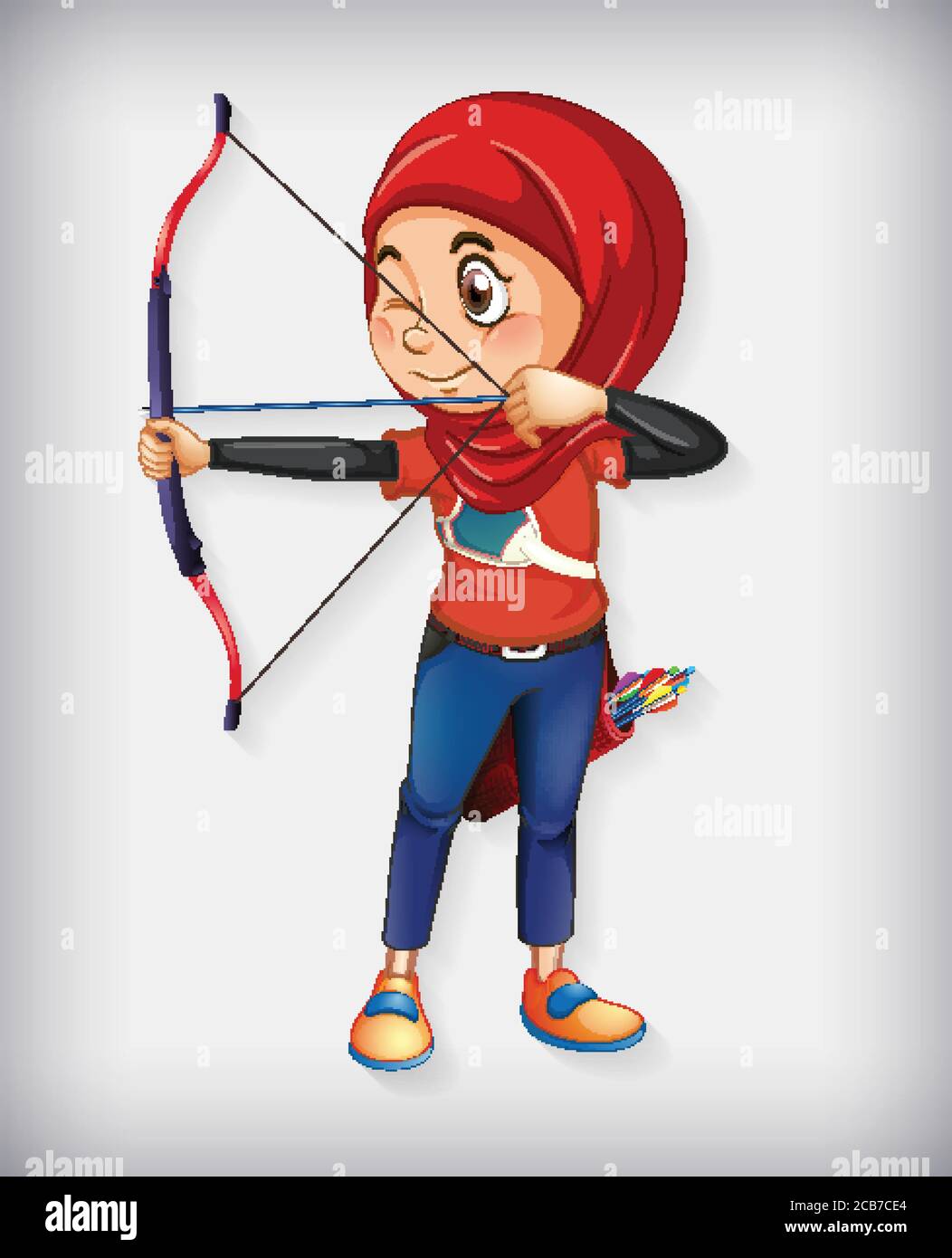 Female muslim archer character illustration Stock Vector Image & Art ...