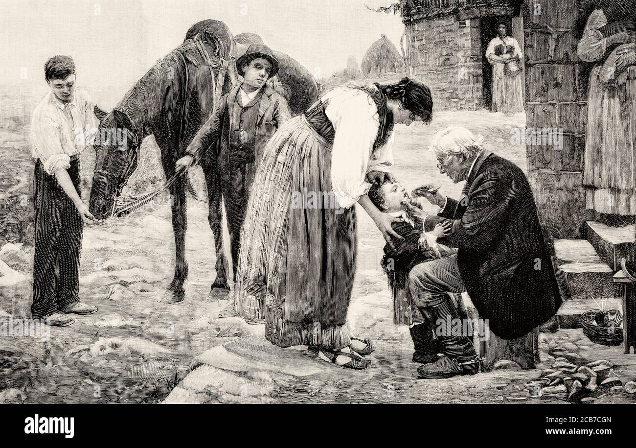 Doctor 1800s child hi-res stock photography and images - Alamy