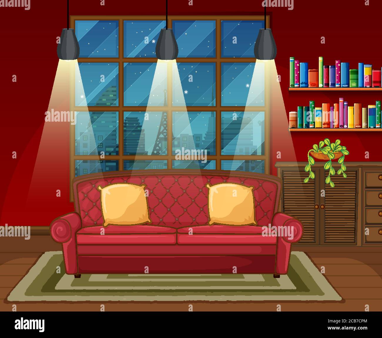 Dark empty living room Stock Vector Images - Alamy
