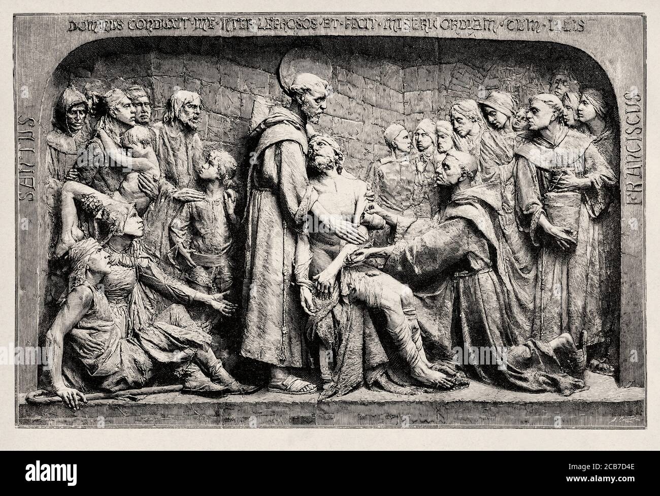 Saint Francis of Assisi (1181-1226) healing the lepers. Italian ...