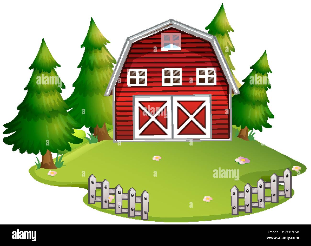 Isolated barn in nature illustration Stock Vector Image & Art - Alamy