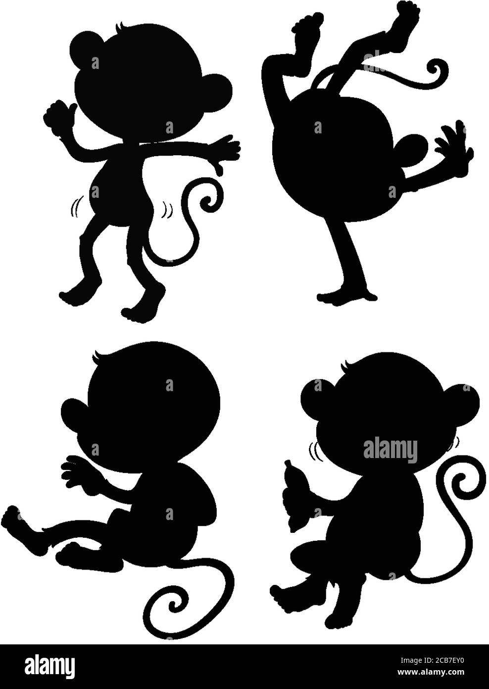 Set of monkey silhouette illustration Stock Vector Image & Art - Alamy
