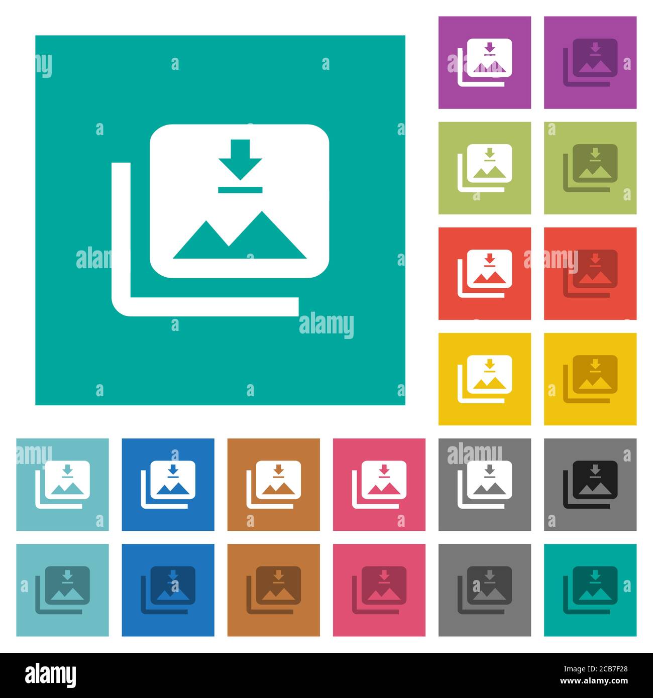Download multiple images multi colored flat icons on plain square ...