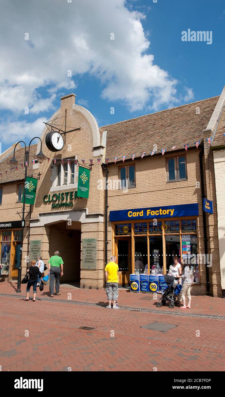 Entrance to the Cloisters Shopping Centre in the cathedral city of Ely ...