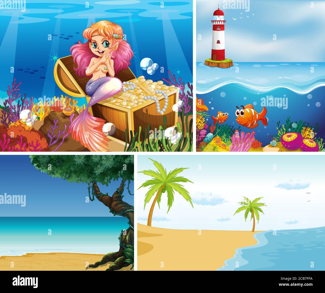 Beach mermaids Stock Vector Images - Alamy