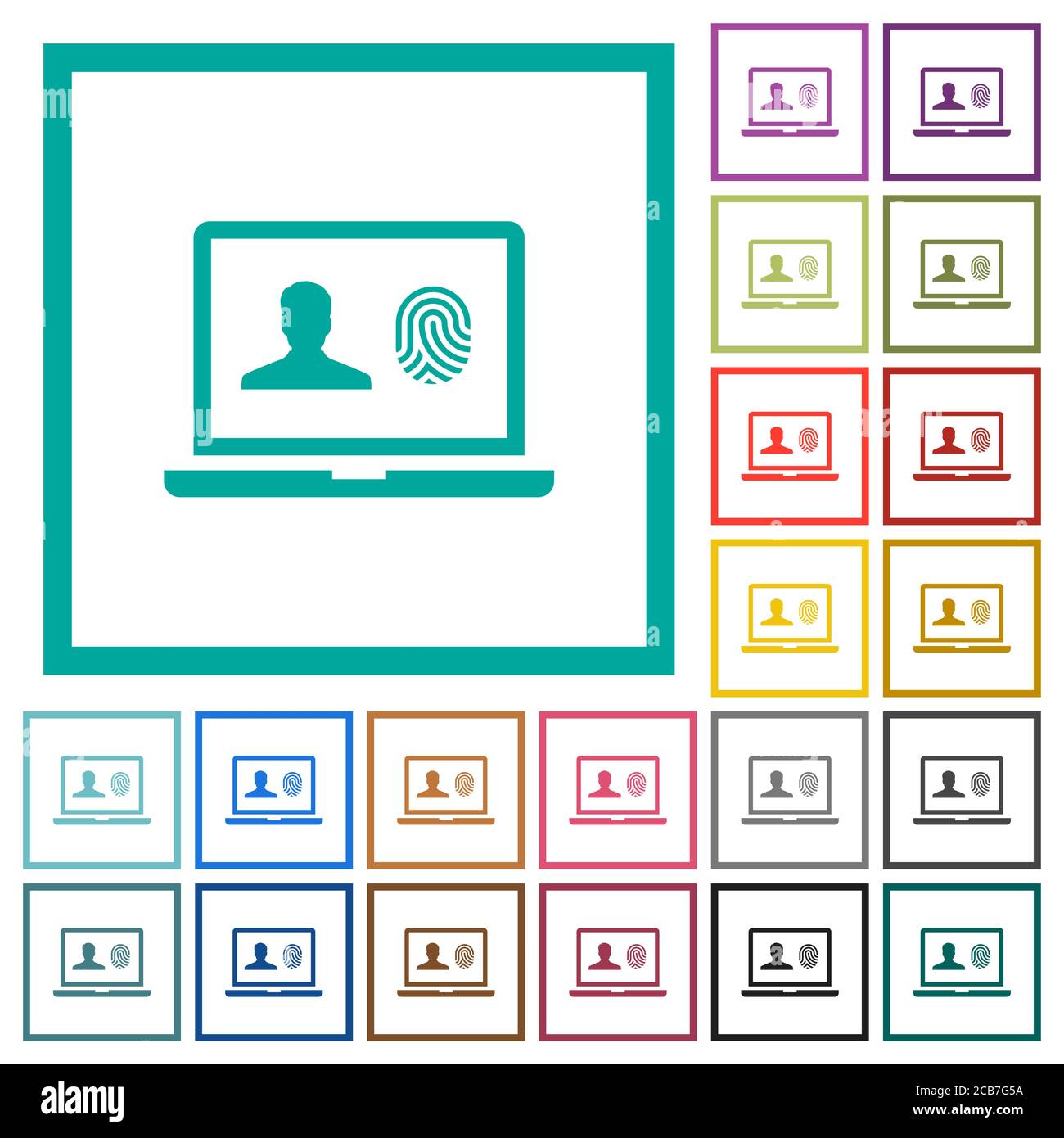 Criminal background check flat color icons with quadrant frames on ...