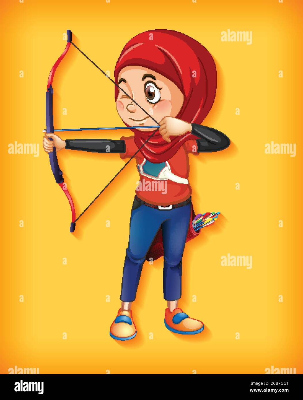 Female muslim archer character illustration Stock Vector Image & Art ...