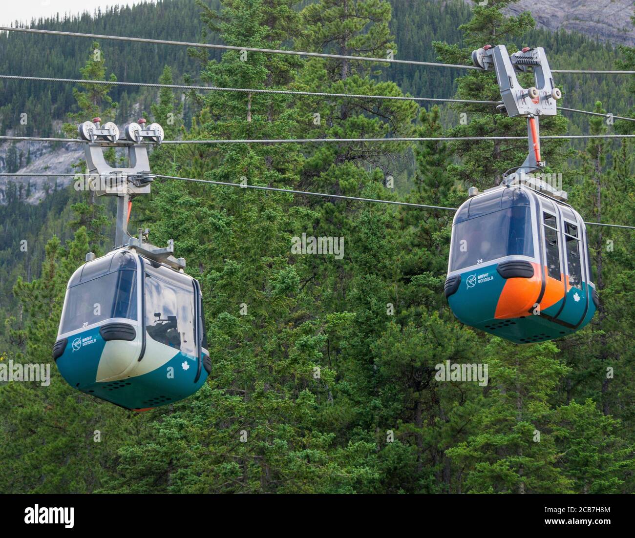 Banff gondola cable car up hi-res stock photography and images - Alamy