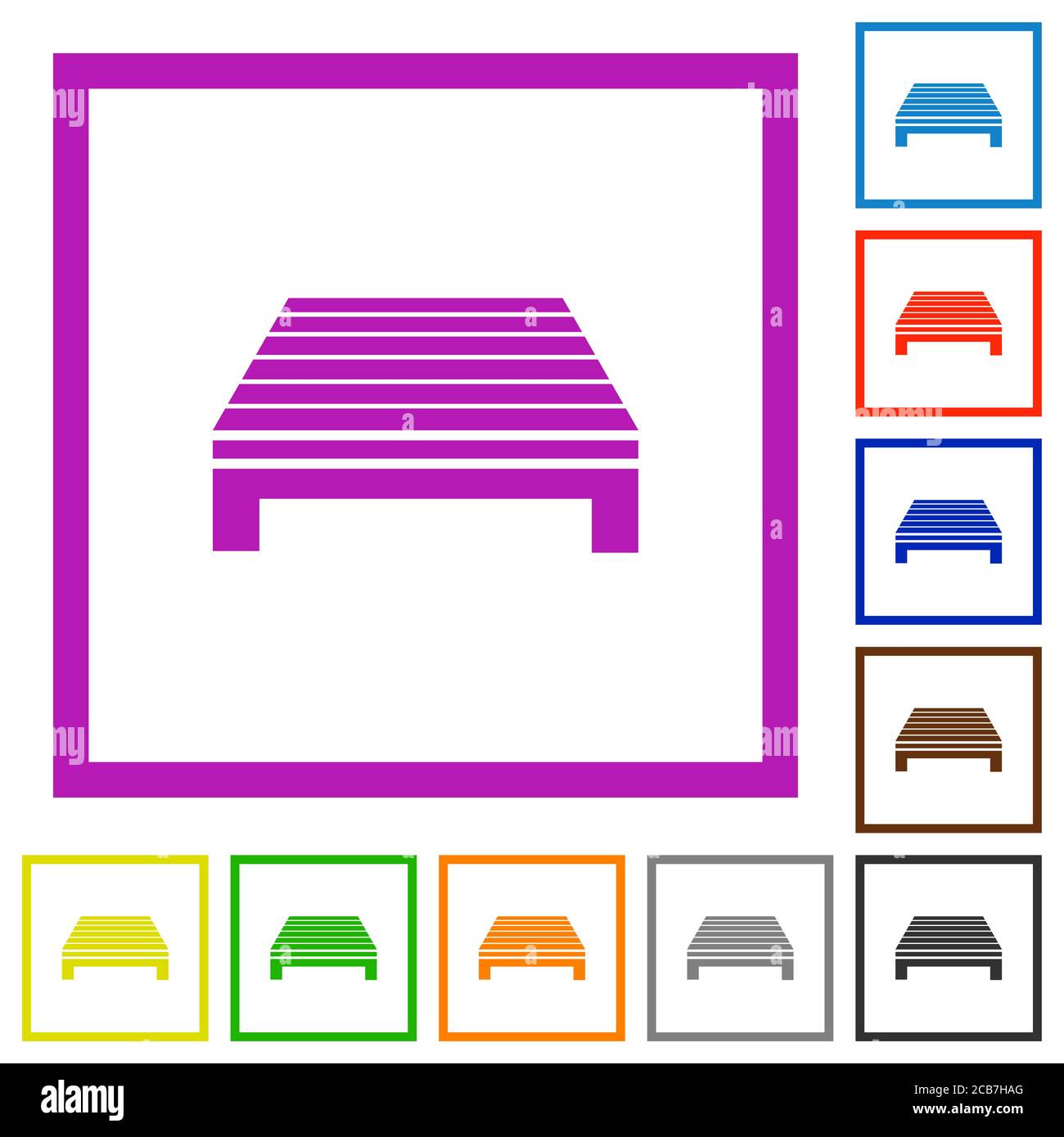 Single pallet flat color icons in square frames on white background ...